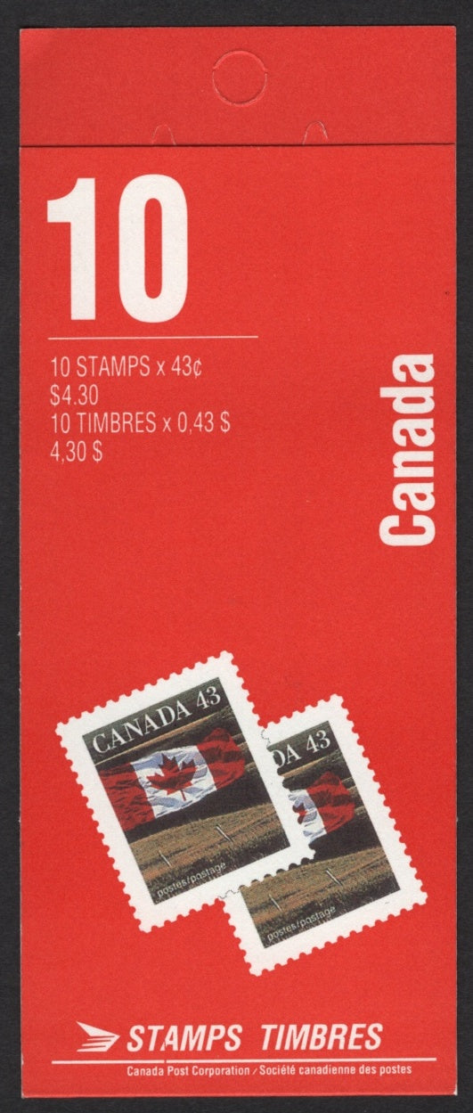 BK153b - 43¢ Flag, p. 13.5x13, AP, CPP – Durbano Stamps